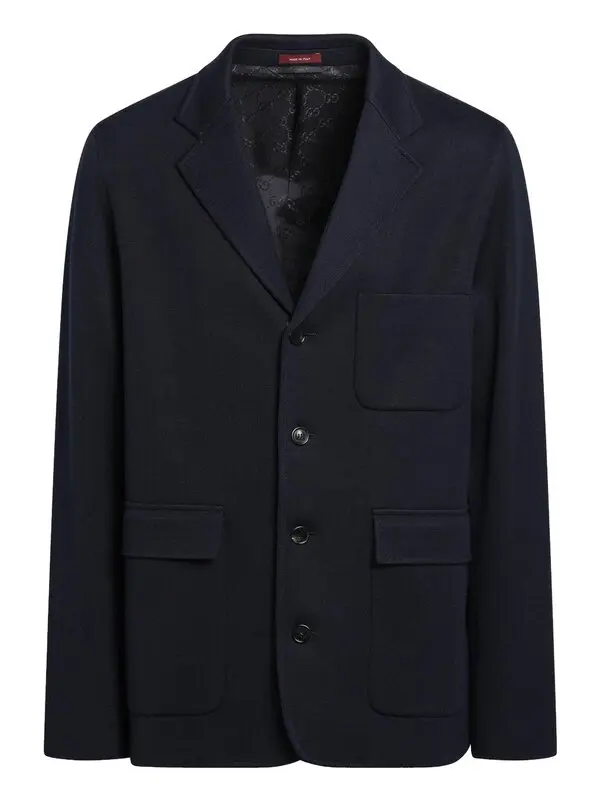 Gucci Single-breasted Cotton Jersey Jacket - Gray