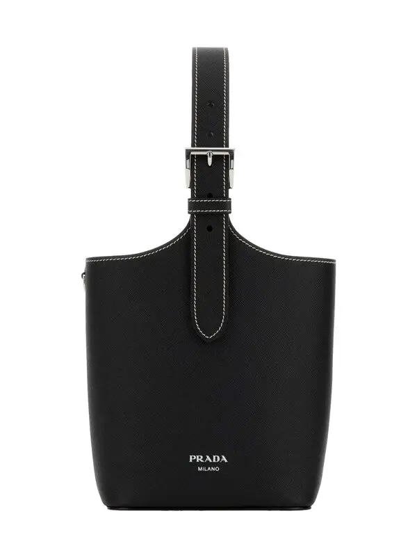 Prada Leather Tote Bag - Black