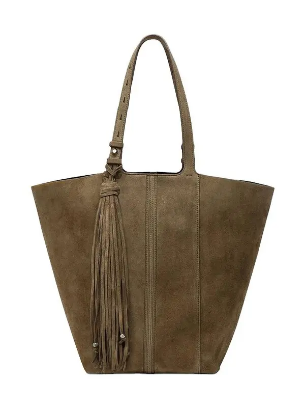 GOLDEN GOOSE Suede Tote Bag With Fringes - Yellow