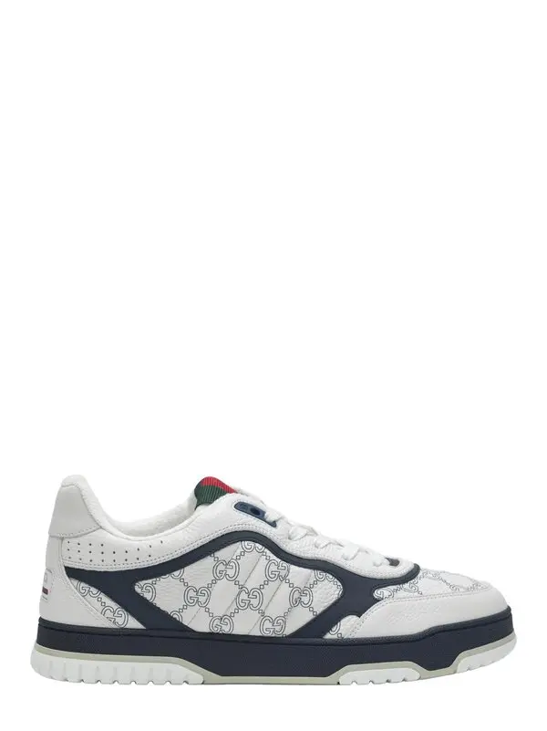 Gucci Re-web And Blue Suede Trimmed Gg Nylon Sneakers - White