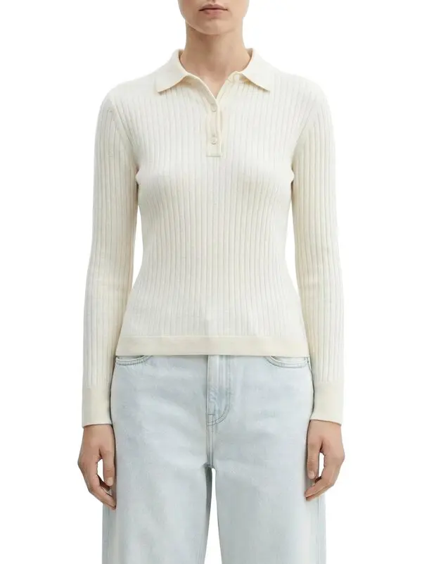 Max Mara Ribbed Polo Shirt - White
