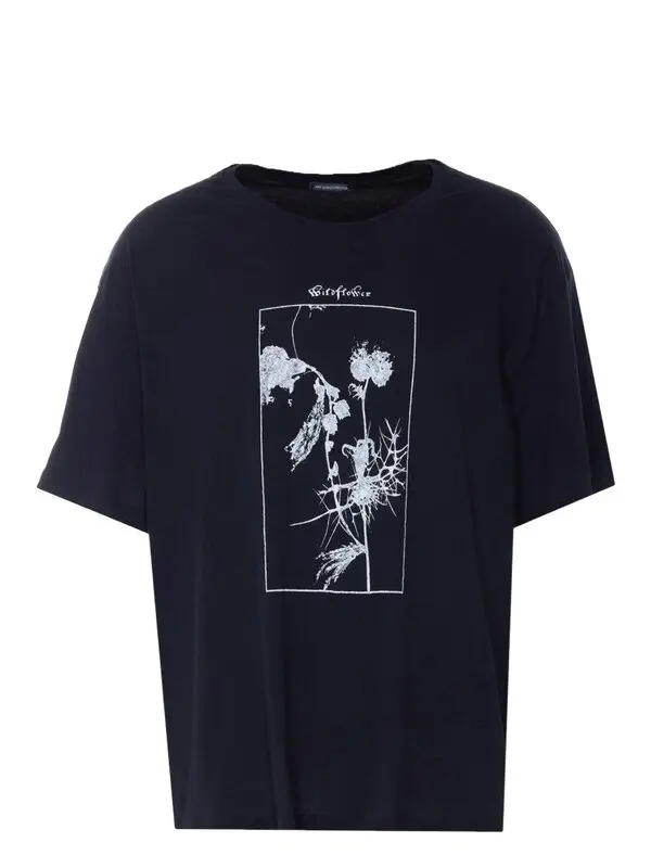 ANN DEMEULEMEESTER Wildflower Print T-shirt - Black