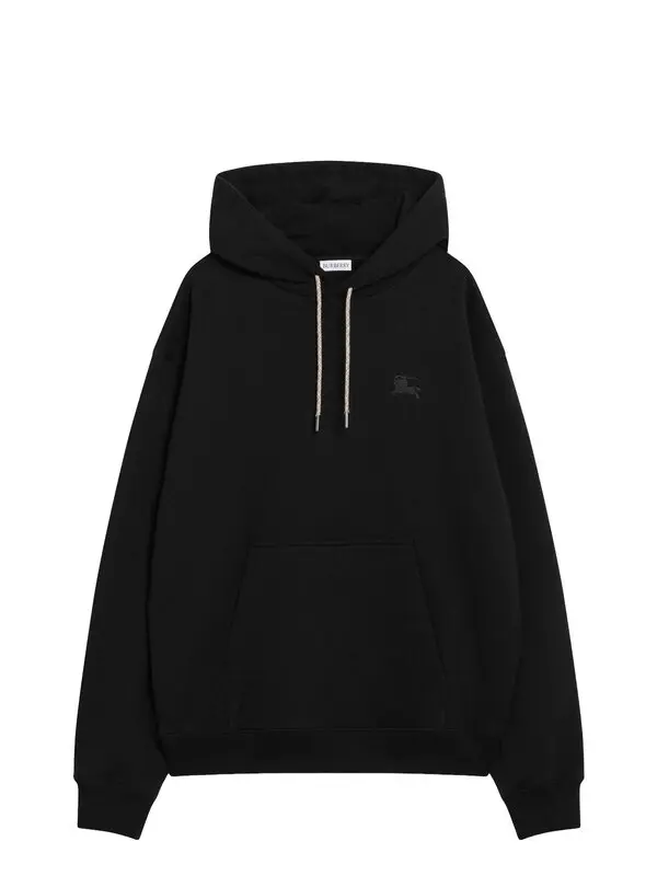 Burberry Cotton Sweatshirt With Check Pattern Inserts - Black