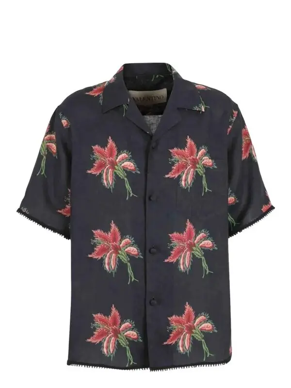 Valentino Garavani Papier Floral` Short Sleeve Shirt - Multicolor