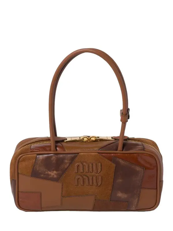 Miu Miu Patchwork Shoulder Bag - Brown