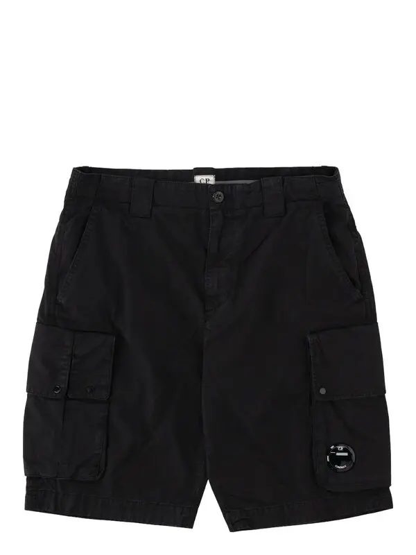 C.P. COMPANY Cargo Shorts With Logo Patch - Black