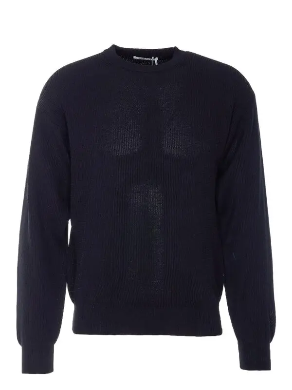 Auralee Flat Yarn Sweater - Black
