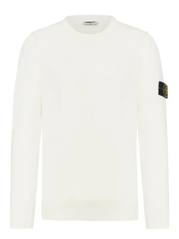 Stone Island Crew Neck Sweater With Badge - Multicolor