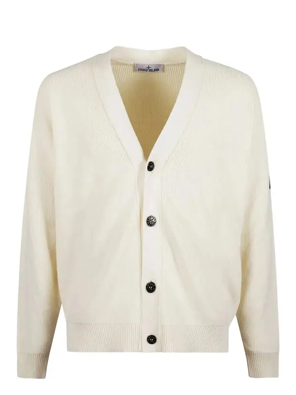 Stone Island Ribbed Soft Organic Cotton Cardigan - Multicolor