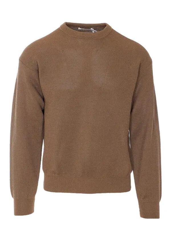 Auralee Flat Yarn Sweater - Brown