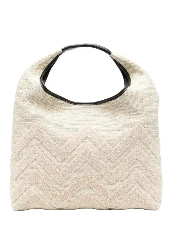 Missoni Zigzag Pattern Tote Bag - Cream