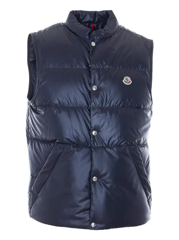 Moncler Padded Vest With Turtleneck - Blue