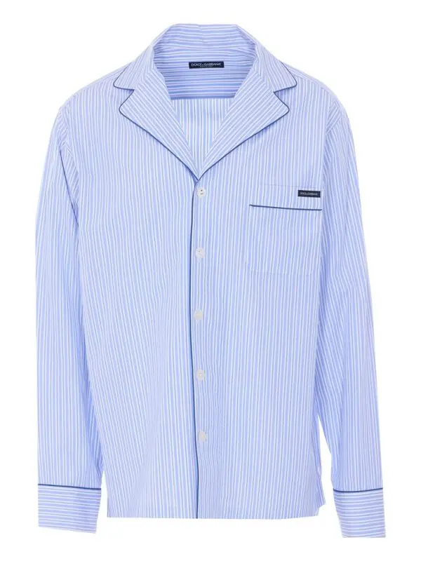 Dolce & Gabbana Striped Poplin Vanity Shirt - Blue