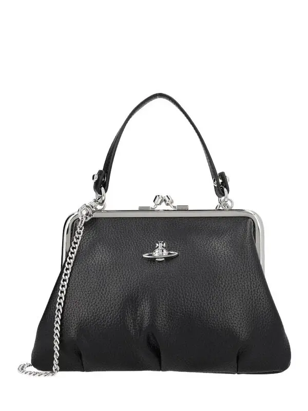 VIVIENNE WESTWOOD Granny Frame Bag With Silver Tone Orb Logo - Black
