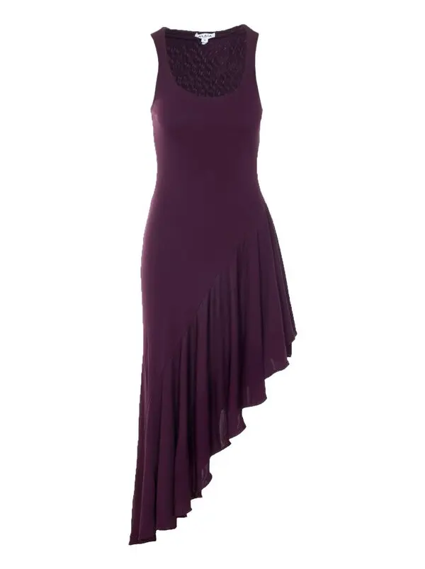 Alaïa Sleeveless Asymmetrical Ruffled Dress - Red