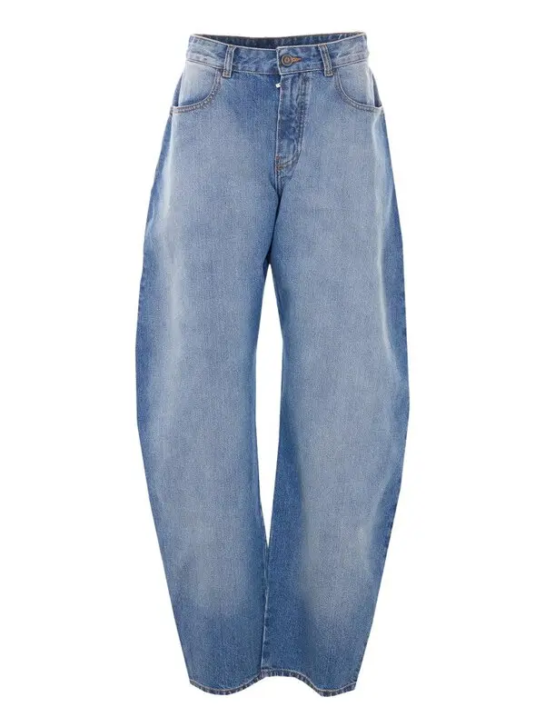 Alaïa Wide Leg Denim Pants - Blue