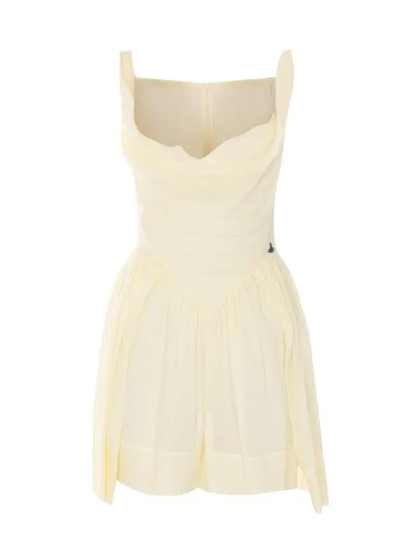 VIVIENNE WESTWOOD Sleeveless Pleated Mini Dress - Yellow