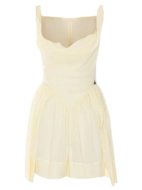 VIVIENNE WESTWOOD Sleeveless Pleated Mini Dress - Yellow