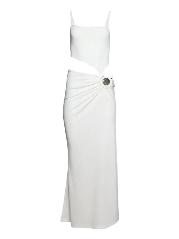 Christopher Esber Spaghetti Strap Embellished Cut-out Dress - White