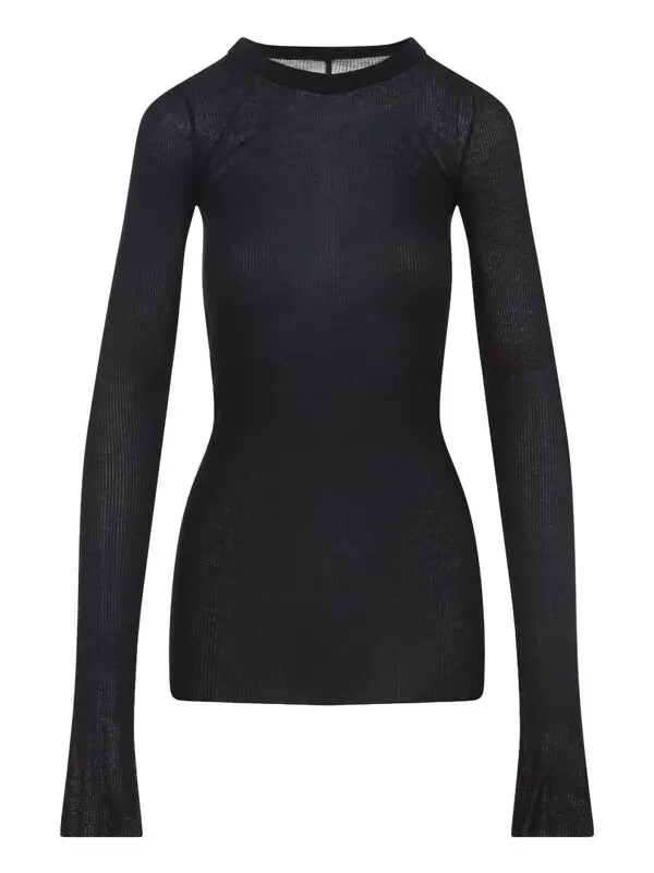 Rick Owens Ribbed Long Sleeve T-shirt - Black