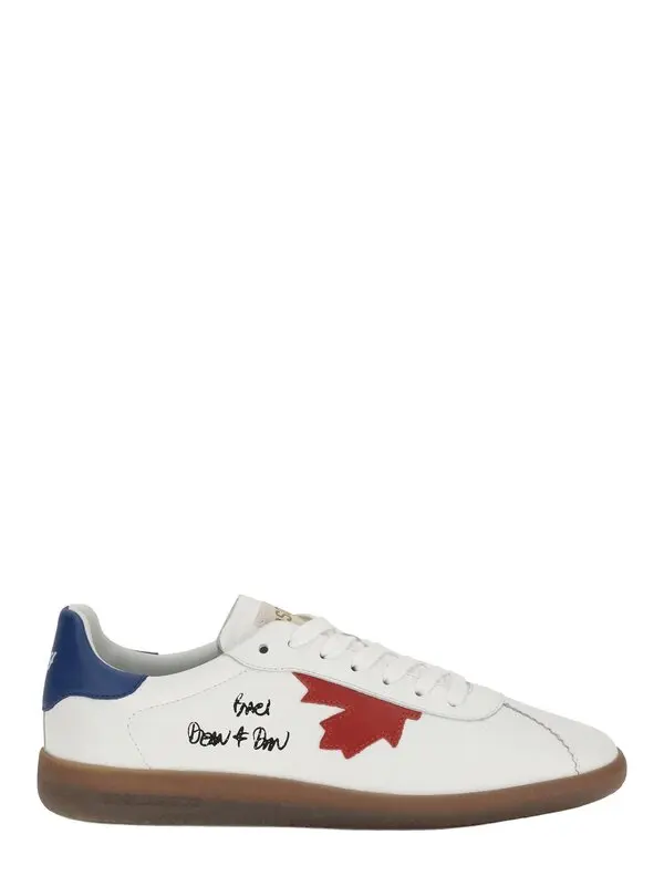Dsquared2 Rebels Leather Lace-up Sneakers - White