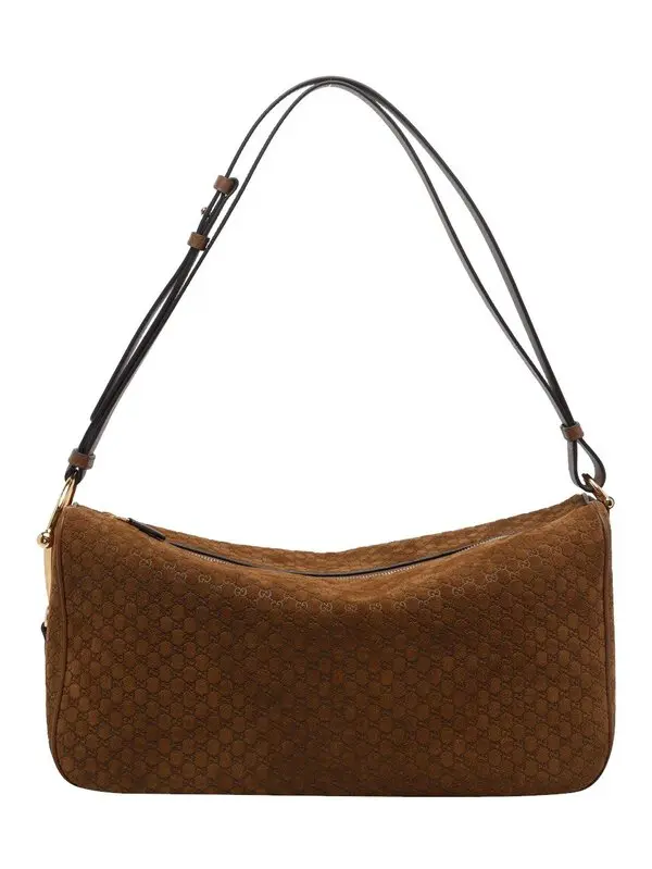 Gucci Medium Half Horsebit Shoulder Bag - Brown