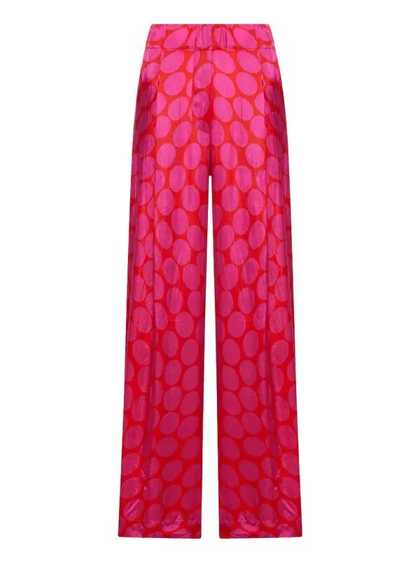 Dries Van Noten Wide Leg Trousers With Soft Ellipses Print - Pink