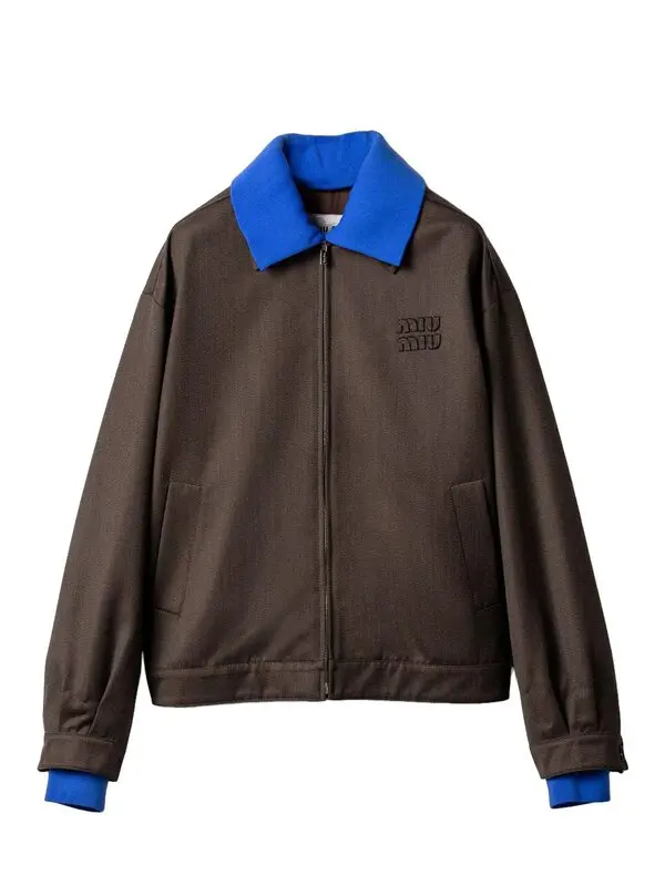 Miu Miu Textured Fleece Wool Jacket - Brown
