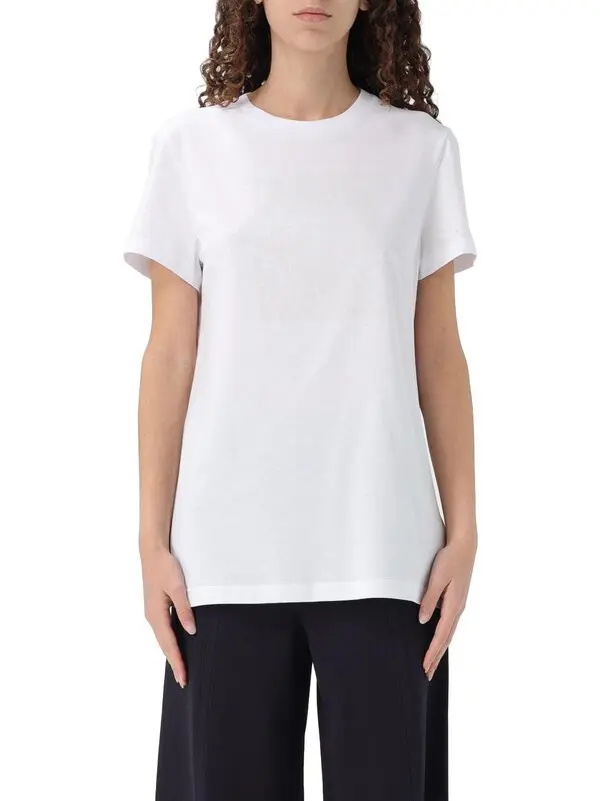 Max Mara White T-shirt With Embossed Logo - Multicolor