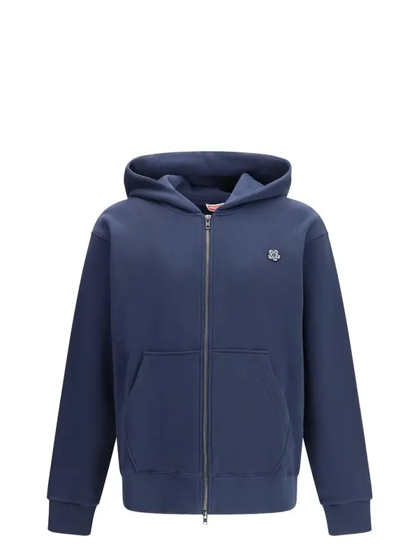 Kenzo Boke Flower' Embroidered Zip Hoodie - Blue