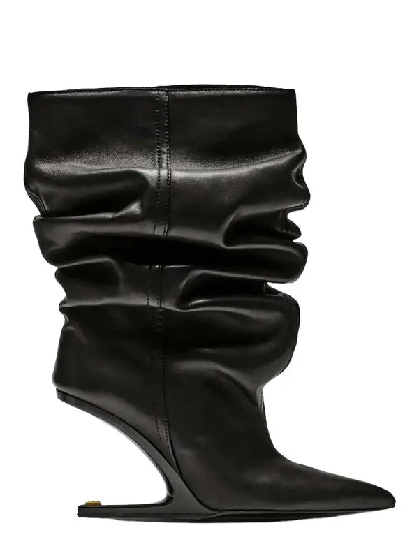 Balmain No-wedge Ankle Boots With Sculptural Heel - Black