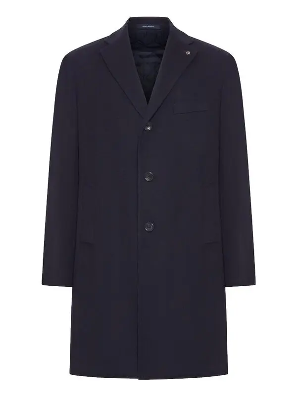 Tagliatore Single-breasted Wool Coat - Blue