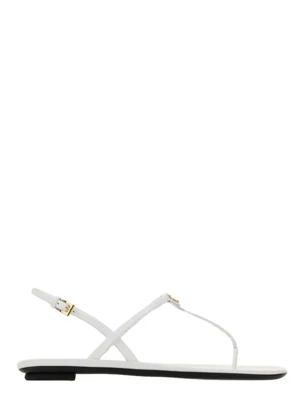 Prada Calf Leather T-bar Strap Sandals - White