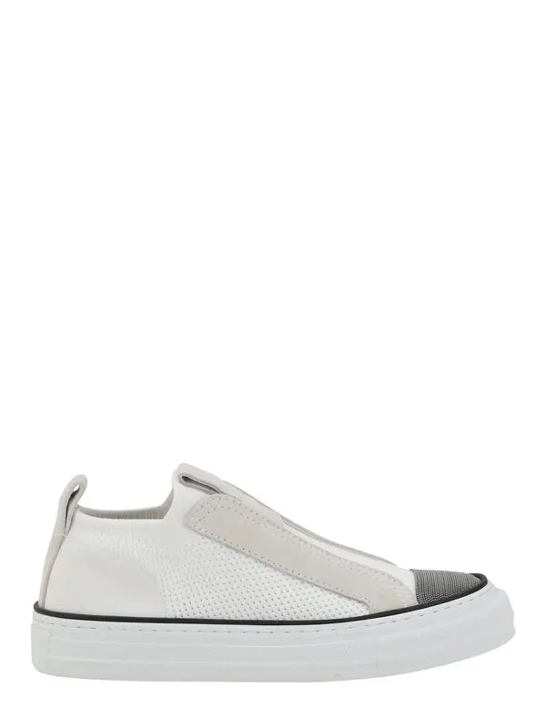 Brunello Cucinelli Sneakers With Iconic Embellishments - White