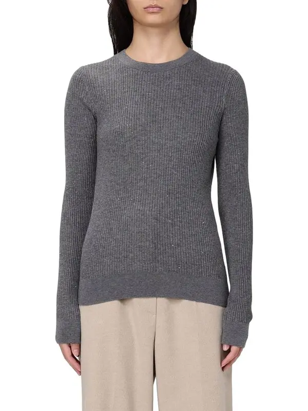 Max Mara Ribbed Fine Knit Sweater - Gray