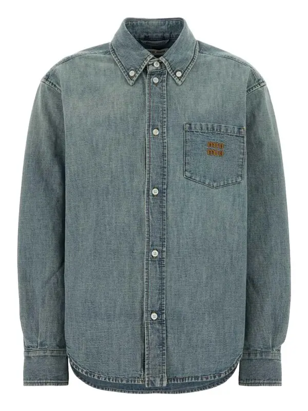 Miu Miu Striped Button-down Shirt - Blue