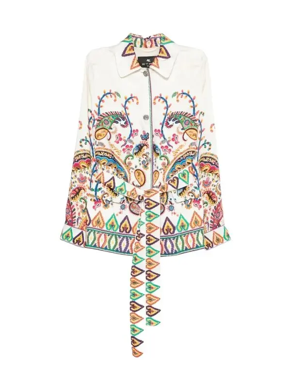 Etro Safari Jacket With Belt - Multicolor