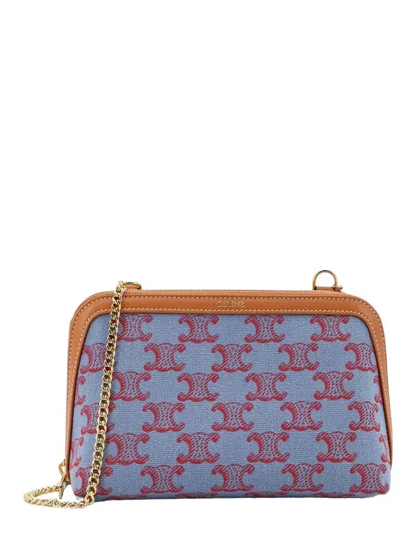 Celine Jacquard Triomphe Logo Crossbody Bag - Multicolor