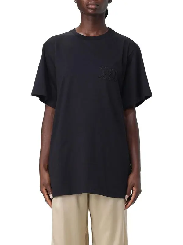 Max Mara Embroidered Logo T-shirt - Black