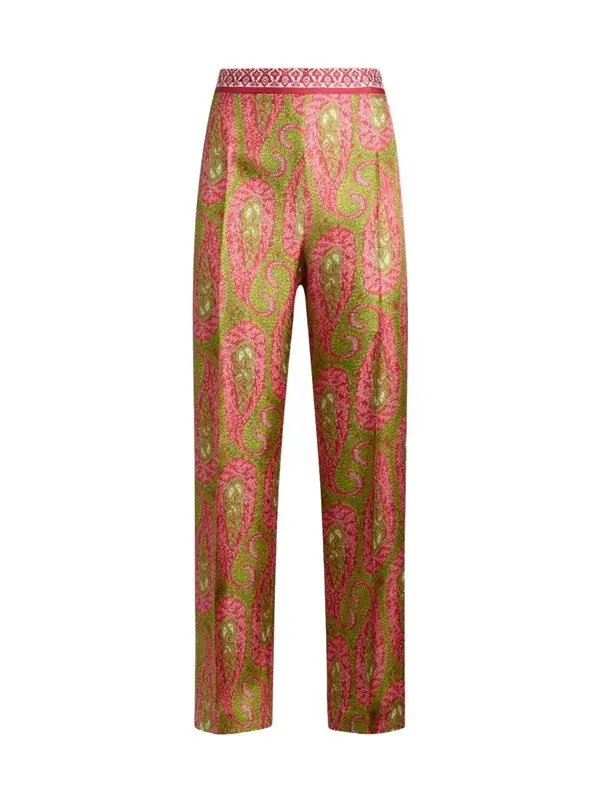 Etro Bootcut Paisley Print Pants - Multicolor