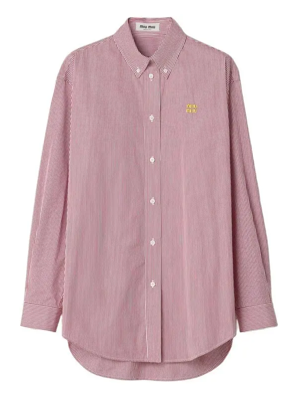 Miu Miu Striped Cotton Shirt - White