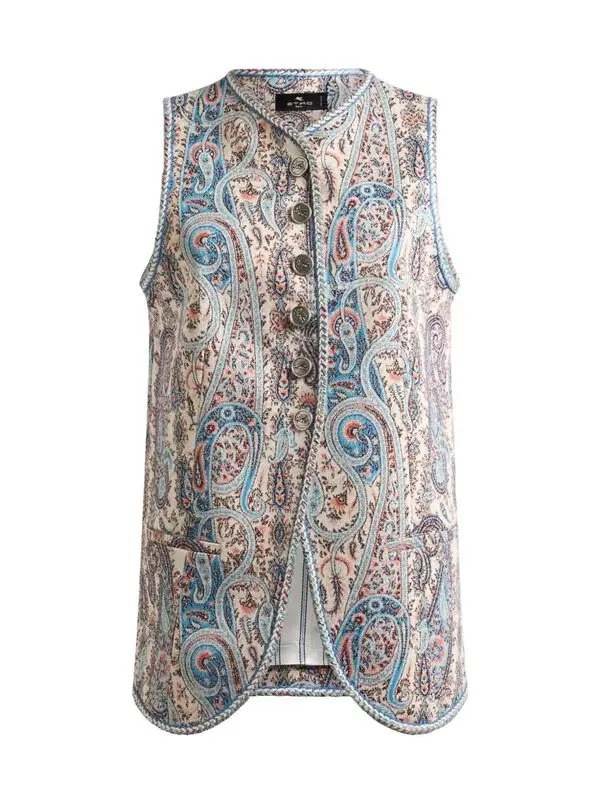 Etro A-line Vest With Trimming - Multicolor