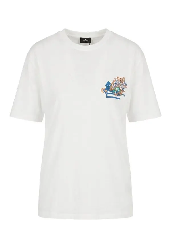 Etro Embroidered Logo T-shirt - Multicolor