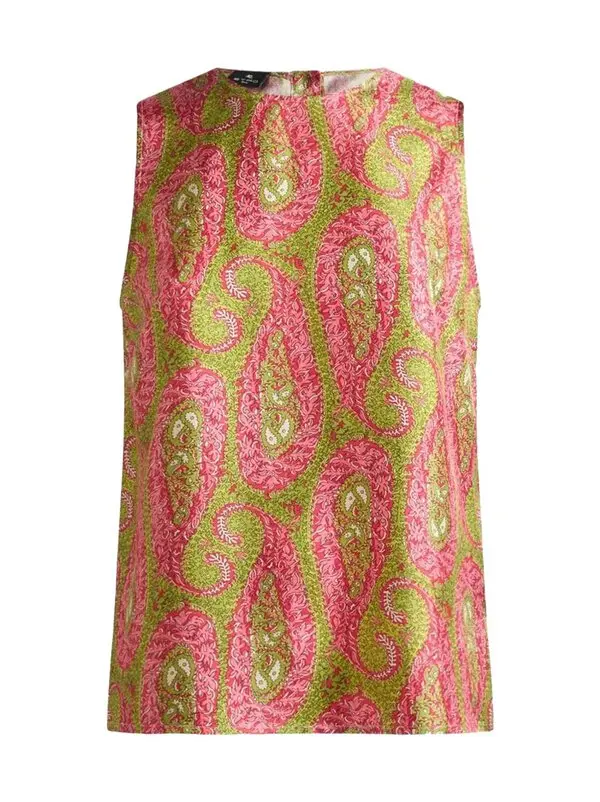 Etro Tank Top With Side Vents - Multicolor