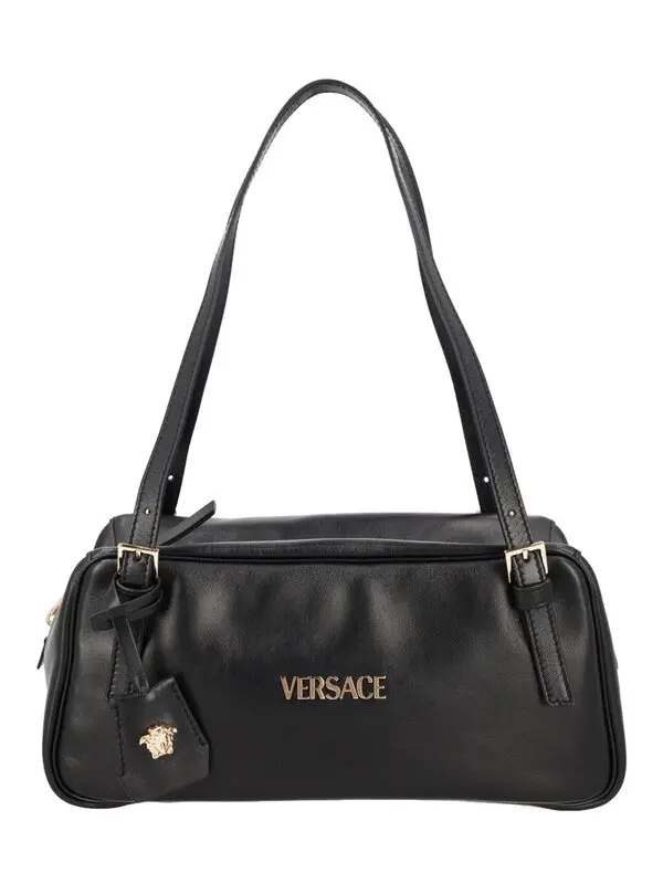 Versace Lamb Skin Tag Bag - Black