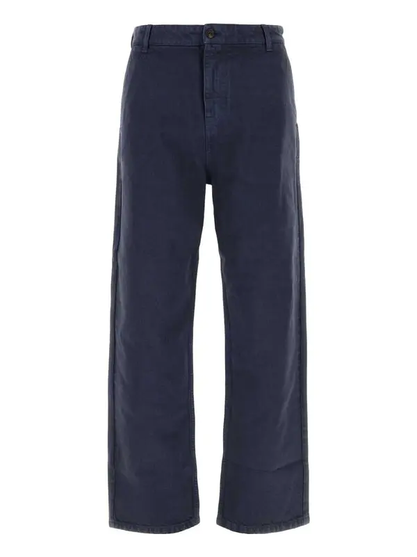 Miu Miu Navy Gabardine Pants - Blue