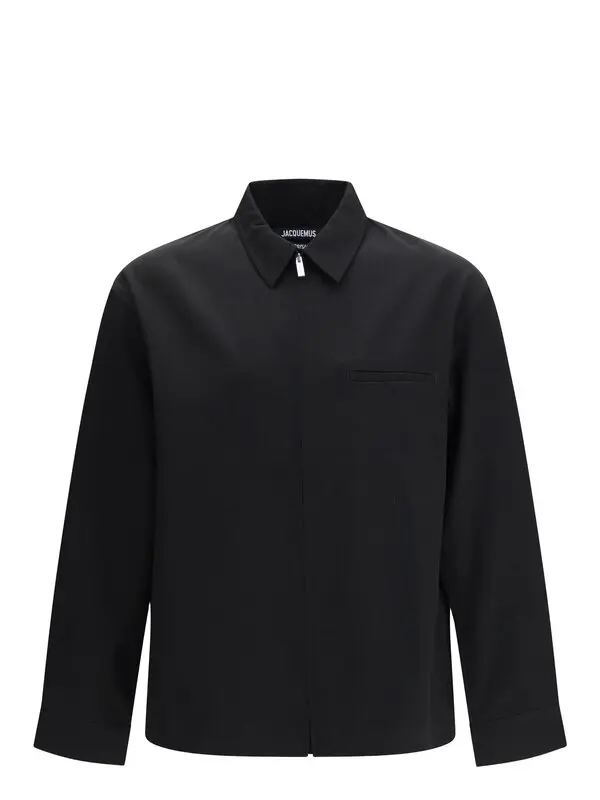 Jacquemus Mecano Shirt In Virgin Wool - Black