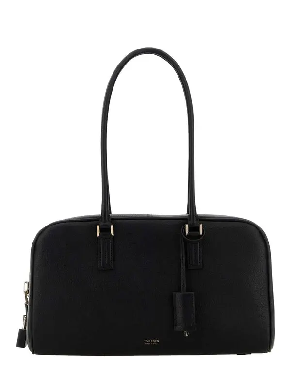 TOM FORD Calf Leather Shoulder Bag - Black