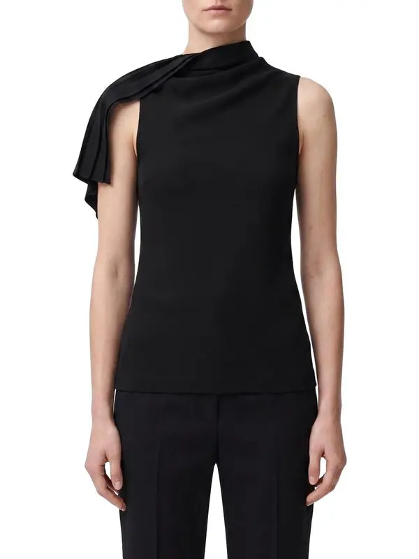 Loewe Sleeveless Top With Ruffle Detail - Black