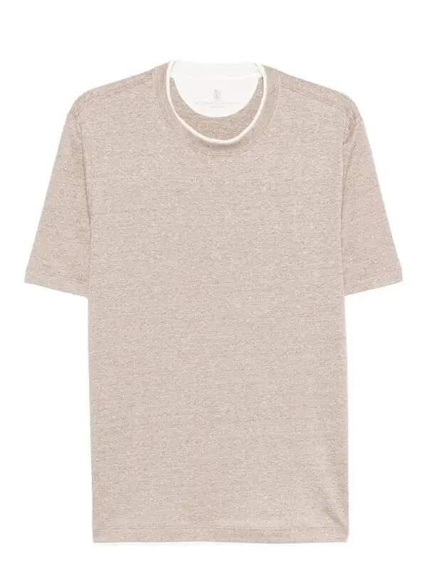 Brunello Cucinelli T-shirt With Faux-layering - Multicolor